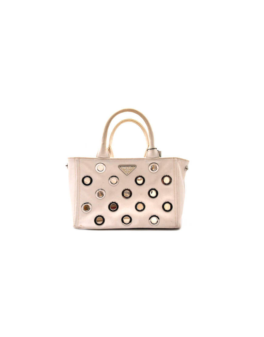 Prada Shopping Tela Bianca